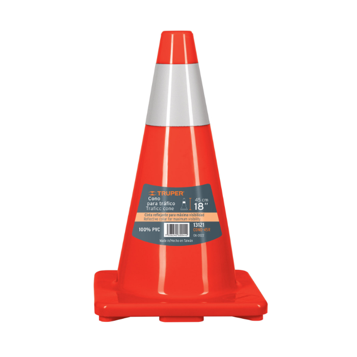 13121 CONO DE TRAFICO REFLEJANTE 45CM CONO-45R TRUPER | Blanquita